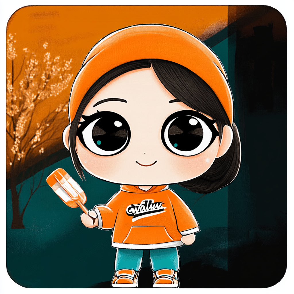 귀여운 한국인 캐릭터 큰 눈과 동그란 얼굴 밝은 미소 아기자기한 의상 귀여운 액세서리 배경은 화사한 자연 풍경 따뜻한 햇살이 비치는 장면 전체적으로 사랑스럽고